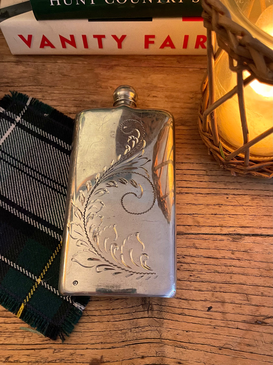 Vintage English Hand Etched Pewter Flask – J. Earl & Sons